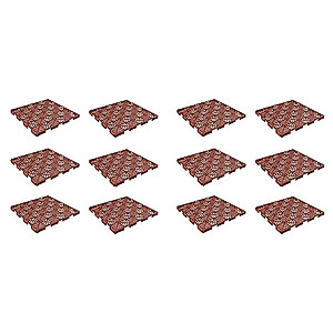 Pure Garden 50-147 Multipurpose Indoor/Outdoor Flooring Interlocking Tiles for Patio, Deck, Garage-6 Pc, Set of 6, Terracotta (Pack of 2)