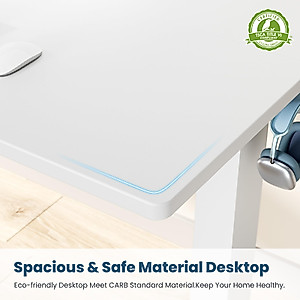 DUMOS 63 x 24 Inches Electric Height with Storage, Ergonomic Adjustable Memory Preset, Computer Stand Up Desk Suitable for Home Office, White, 63'' x 24''-Drawer