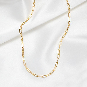 CAROVO Paperclip Chain Necklace for Women Dainty Paper Clip Choker Necklace Minimalist Link Jewelry Gift for Women