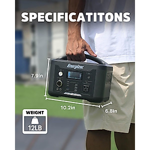 Energizer Portable Power Station PPS700 626Wh Battery 110V/600W Backup Lithium Battery, 110V/600W Pure Sine Wave AC Outlet, Solar Generator for Outdoors Camping Travel Hunting Blackout