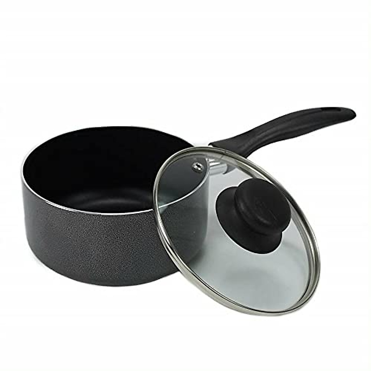 Bene Casa - Non-Stick Aluminum Saucepan with Lid - 2 Qt. Capacity - Oven and Dishwasher Safe - Cool Touch Handle