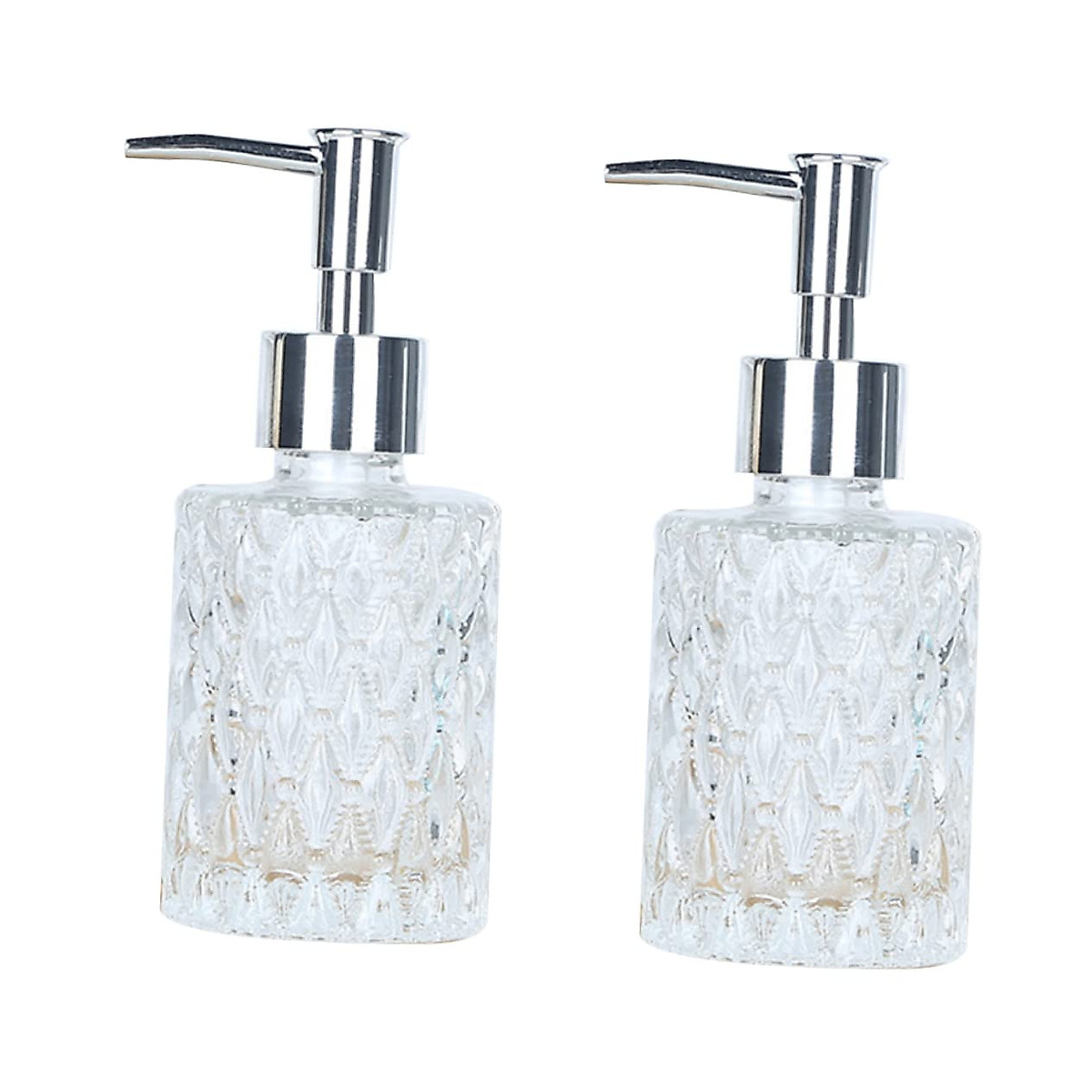 STAHAD 6 Pcs Glass Cosmetics Bottles Refillable Wash Hand Liquid Bottle Glass Lotion Bottle Glass Pump Bottle Empty Pump Dispenser Glass Dispenser Foam Soap Dispenser Travel Shampoo Clean