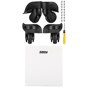 Silkfly 4 Pcs Luggage Wheels Replacement Travel Suitcase Caster Wheels Mute Bearing Swivel Wheel with Screw Replacement Left and Right Wheels for Luggage