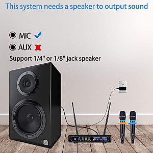Kithouse S9 UHF Rechargeable Wireless Microphone System Karaoke Microphone Wireless Mic Cordless Dual with Bluetooth Receiver Box + Volume Control ECHO for Karaoke Singing Speech Meeting Church, 200FT