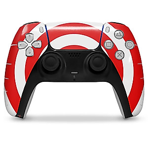 WraptorSkinz Skin Wrap compatible with Sony PS5 DualSense Controller Bullseye Red and White (CONTROLLER NOT INCLUDED)