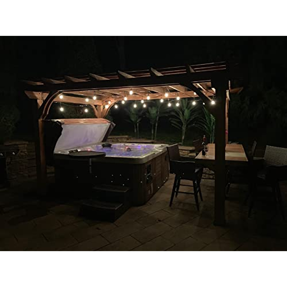 hotNcold Solar String Lights, 15 LED Outdoor Light Bulbs Solar String Light Vintage Waterproof Heavy Duty Solar Lights 44 Ft for Garden Yard Deck Warm White