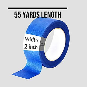 LICHAMP Blue Painters Tape 2 inches Wide, Bulk 4 Pack Original Blue Masking Tape, 1.95 inch x 55 Yards x 4 Rolls (220 Total Yards)