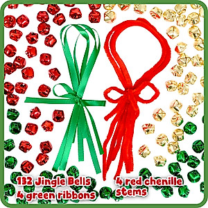 READY 2 LEARN Christmas Crafts | Create Your Own Jingle Bell Wreath Ornaments | Set of 4 | DIY Ornaments for Kids | Christmas Tree Decoration | All Materials Included