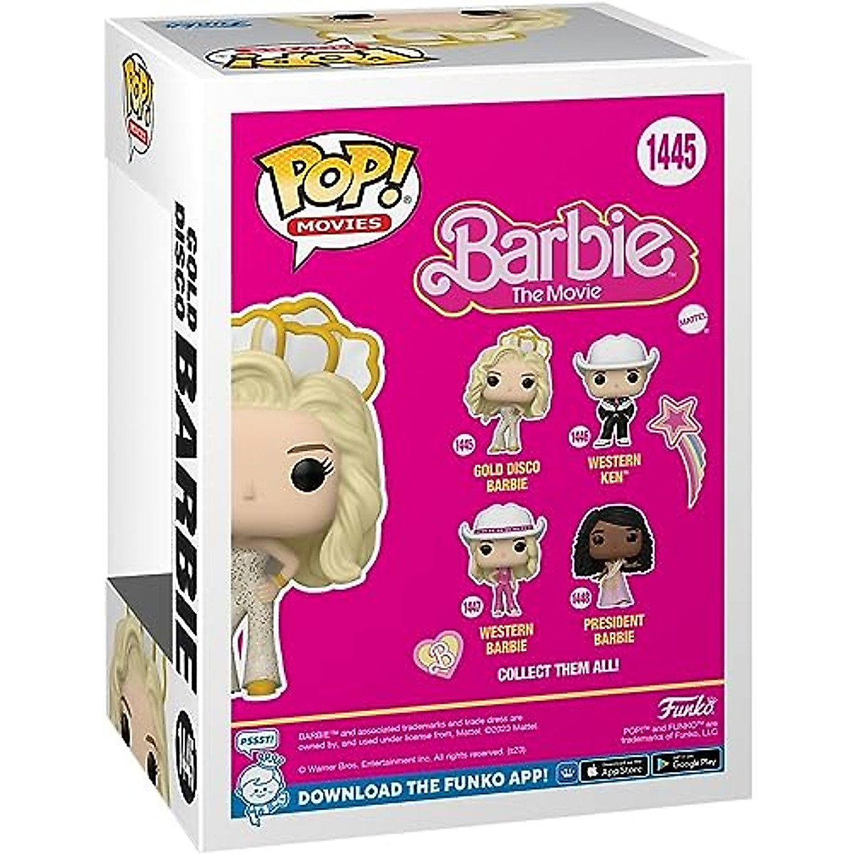 POP Movies: Barbie - Gold Disco Barbie Funko Vinyl Figure (Bundled with Compatible Box Protector Case), Multicolor, 3.75 inches