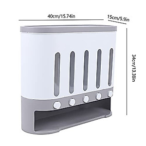 Grain Dispenser Cereal Dispenser Rice Grain Dry Food Container Storage Wall Mounted Case Kitchen Rice Bucket Storage Rice, Beans, Grains,Dry Food