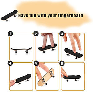 Lazmin Wood Finger Skateboard Alloy Stent Bearing Wheel Fingerboard Novelty Toy Reduce Pressure Kids Gifts(Black)