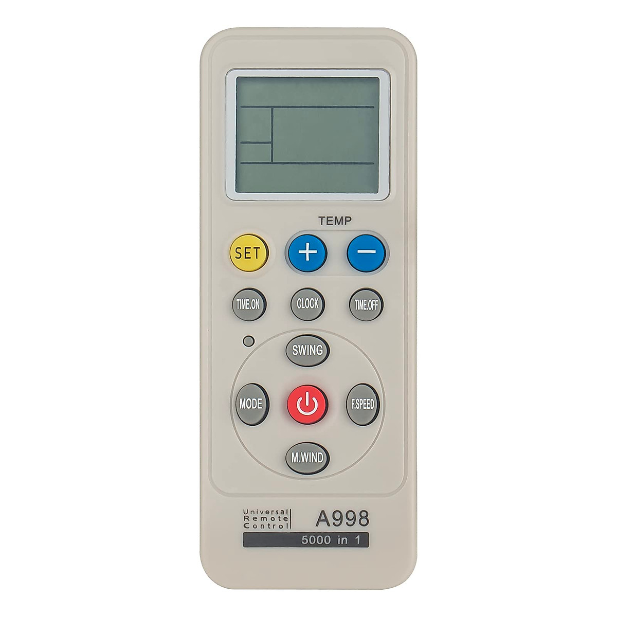 A998 Replace Universal A/C Remote Control fit for Almost All Air Conditioner Carrier/Samsung/Kelon/Hyundai/Gree/Mitsubishi/Fujitsu/Hitachi/Funai/Daikin/Trane/Toshiba/Sanyo//Haier/LG/York/Midea