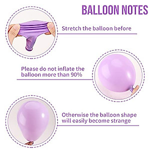 Pastel Purple Balloons - 80Pcs 18/12/5 Inch Maca Purple Latex Balloons Different Sizes Light Purple Helium Balloon Garland for Graduation Birthday Valentines Day Anniversary Theme Party Decorations