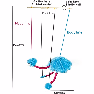 String Puppets,Ostrich Marionettes String Puppets,Bird Puppet with Strings Walking Puppet On Strings Stuffed Plush Parent-Child Interactive Puppets Educational Toys Dolls for Children Kids