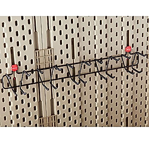 Rubbermaid 34 Inch Heavy Duty Backyard Garden Tool & Sports Equipment Storage Rack for Sheds, 2 Pack
