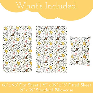 Little Sleepy Head Bed Sheets Twin Safari Set for Kids, Soft Lightweight Microfiber Bedding