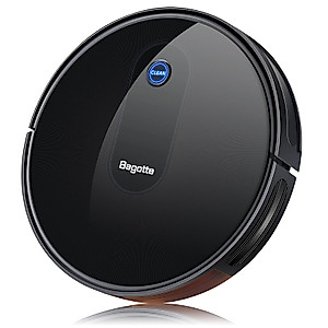 Bagotte BG600 Robot Vacuum Cleaner, Super-Thin & Quiet, High Suction, Smart Self-Charging Robotic Vacuum Cleaners Automatic Sweeper for Pet Hairs, Hard Floor, Medium Carpet