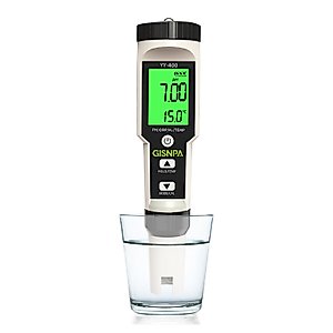 GISNPA PH Meter, Digital 4-in-1 PH ORP H2 Temp Meter, PPB/PPM Meter with ATC, 0.01 Resolution High Accuracy PH Tester for Drinking Water