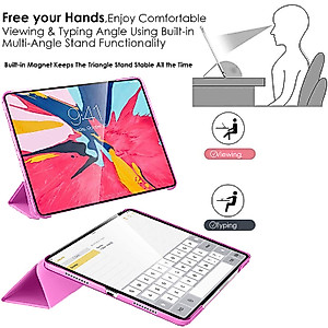 DuraSafe Cases for iPad PRO 12.9 6 5 4 Gen 2022 2021 2020 [iPad 12.9 Inch 6th 5th 4th ] A2436 A2764 A2437 A2766 A2378 A2461 A2379 A2462 A2229 A2069 A2233 Hard Smart PC Translucent Back Cover - Pink