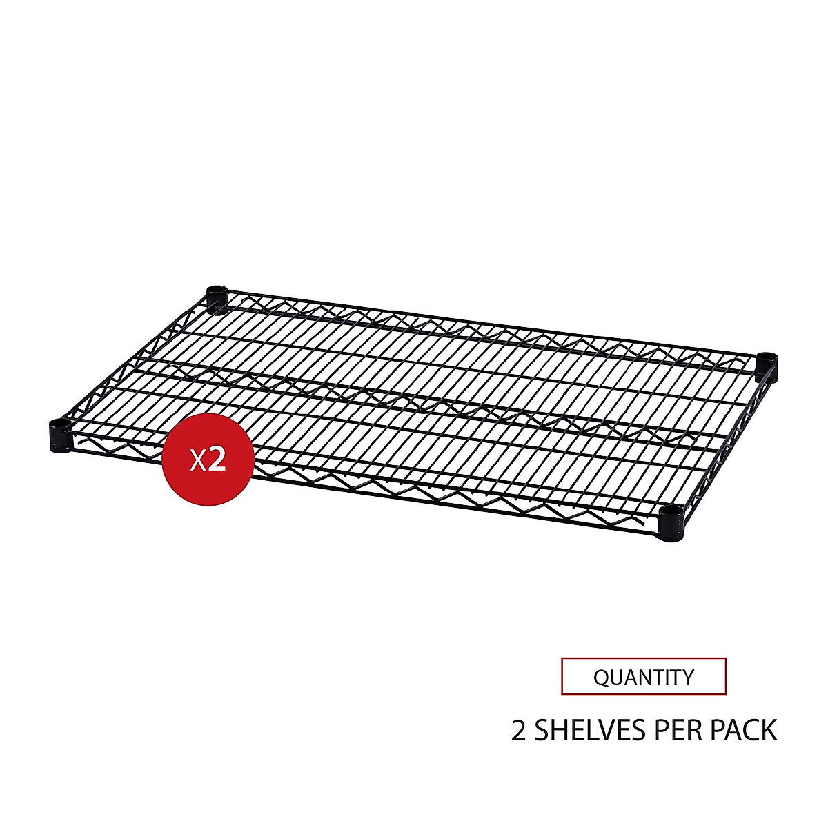 Alera SW583624BL Industrial Extra Wire Shelves, 36w x 24d, Black (Case of 2)