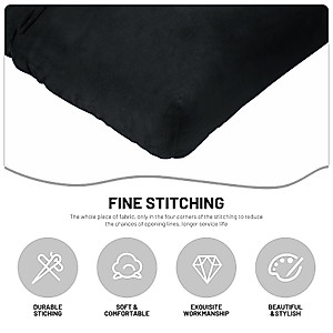 Lokex Anti-Slip Bench Cushion,Soft Durable Window Seat Cushion Indoor,[Velvet] Black, 36"x14"x4"