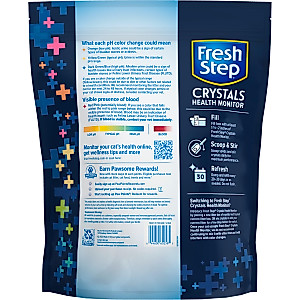 Fresh Step Crystals Health Monitoring Cat Litter, Color-Changing Litter Helps Detect Irregularities in Cat Urine, Controls Odor for 30 Days, 14 lbs. (2 x 7 lb. Bag)
