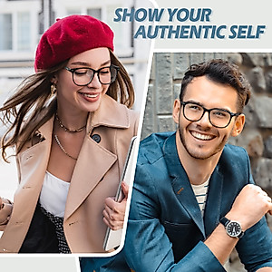 Happy Store Retro Clear Lens Fake Glasses Non Prescription Frame UV400 Protection,Glossy Black