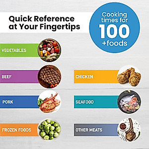 Air Fryer Magnetic Cheat Sheet Set, Air Fryer Accessories Cook Times, Airfryer Accessory Magnet Sheet Quick Reference Guide for Cooking and Frying (Black)