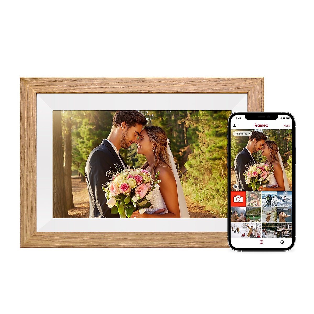 Eptusmey WiFi Digital Picture Frame with 32G Storage, 11.5" Digital Photo Frame with Load from Phone Capability, Share Photo via Frameo APP, Video Display, Gift for Mom, Log Color