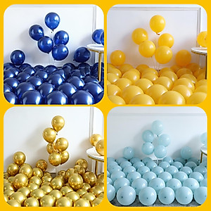 Enanal Lemon Balloon Garland Arch Kit, 153pcs Lemon Yellow Royal Blue and Dusty Blue Balloons for Lemonade Party Baby Shower Birthday Honeybee Party Supplies Bridal Shower Party Decoration (Lemon)