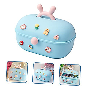 Cabilock 2pcs Box Hair Accessories Storage Box Girl Suitcase Makeup Hair Clips Jewelery for Girl Baby Girl Treasure Chest Hair Clip Container Trinket Storage Case Jewelry Storage Container
