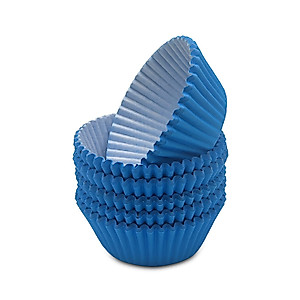 Bakehope Standard Baking Cups, Classic Blue Greaseproof Festive Cupcake Liners, 150-Count