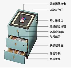 MJWDP Smart Bedroom Bedside Storage Cabinets Light Rechargeable Multifunctional Narrow Storage Cabinets