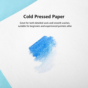 Paul Rubens Watercolor Block, 140-lb Artist Quality Watercolor Paper Pad Acid-Free Cold Pressed, 50 Percent Cotton Rag, Sized 7.6 x 5.3 Inches, 20 Sheet