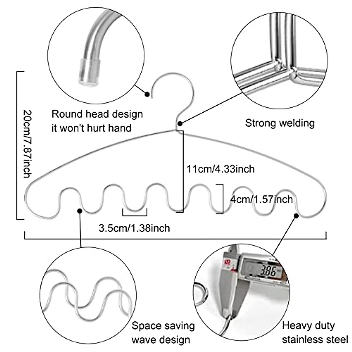 Non Slip Pants Hangers 3 Pack and Wave Grooves Hangers 2 Pack for Closet Multiple Layers Multifunctional Uses Rack Organizer for Bras Suspenders Vests Ties Swimwear Organizer