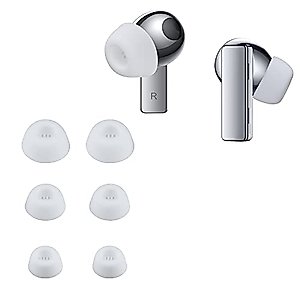 kwmobile 6X Replacement Ear Tips Compatible with Huawei FreeBuds Pro - Silicone Tips for Earphones - White