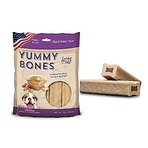 Loving Pets Yummy Bones - Peanut Butter Flavor Filled Bones for Dogs (for Medium/Large Dogs 20-100+ lbs)