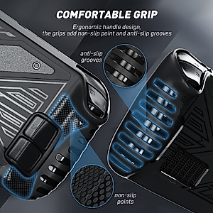 GLDRAM Upgrade Case for Steam Deck, TPU Cover for Valve Steam Deck, Protective Accessories with 2 Screen Protectors, 4 Thumb Grip Caps, Black Skin for Steam Deck Console, Shock-Absorption, Non-Slip