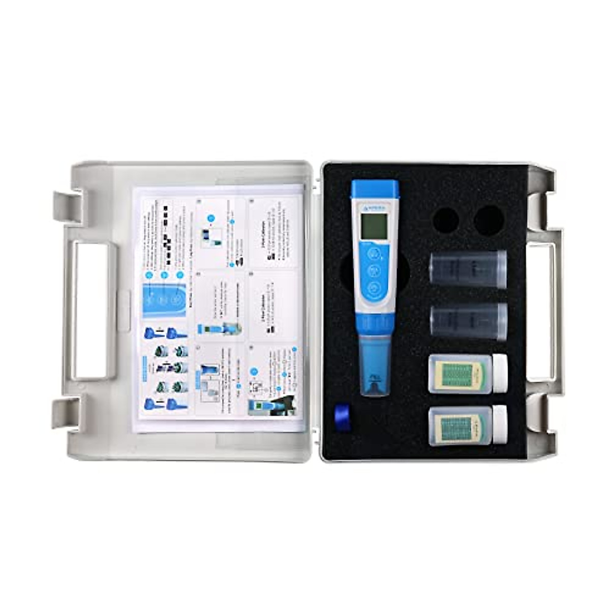 Apera Instruments, LLC-AI314 Premium Series EC60 Waterproof Conductivity Pocket Tester Kit, ±1% F.S Accuracy, Easy Switch of EC/TDS/Salinity, Replaceable Probe