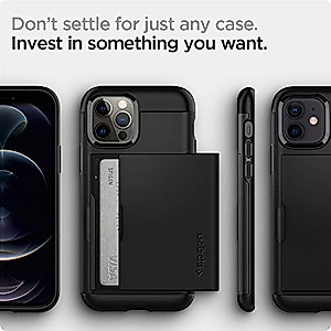 Spigen for iPhone 12 Pro Case, Slim Armor CS Case & Pro. - Black