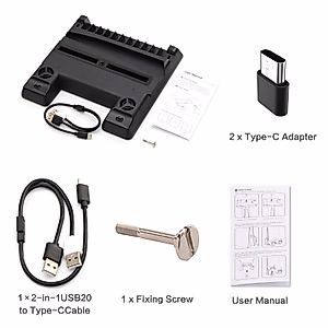 HEATFUN PS5 Charger Stand with Cooling Fan, 3 Levels Adjustable Speed, 12 Game Rack Organizer, Dual USB Ports, LED Indicator, Compatible with Disc and Digital Versions