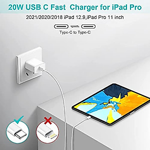 iPad Charger,20W Super Quick USB C Fast Charger [Apple MFi Certified] iPad Charger with 10FT Extra Long USB C Cable for iPad 10th,iPad Pro 12.9/11 inch 2022/2021/2020/2018,iPad Air 5/4th,iPad Mini 6