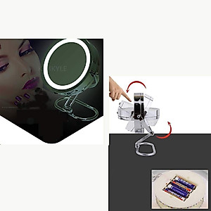 KONGZIR Bathroom Vanity Mirrors Travel Mirrors，Lighted Magnifying Mirror 10X with Natural LED Lights, Portable Lighting Vanity Mirror for Bathroom and Travel，Bathroom Mirrors Makeup Mirror