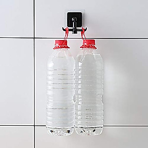 Kitchen Utensil Hanger with 6 Hooks, 2 Pack Under Cabinet Utensil Holder 360° Rotatable Kitchen Hooks Utensil Rack Space Saving No Drilling Nail Free Kitchen Utensil Organizer for Wall, Black