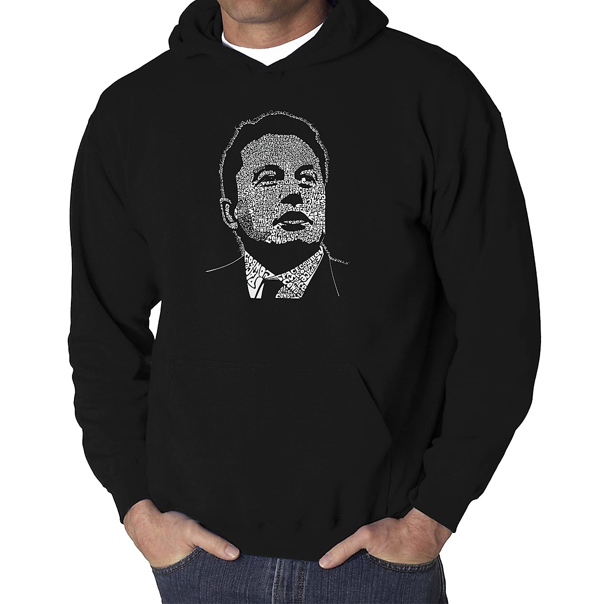 Men's Word Art Hooded Sweatshirt - Elon Musk Black
