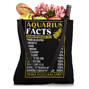 Aquarius Zodiac Facts Design - Zodiac Facts funny Aquarius Tote Bag