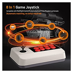 DIACCO Super Console X Joystick Built-in 23000+ Games Compatible With PS3/PS4/Switch/TV/PC Box Arcade Fighting Flexible Operation (Color : X C-Stick-256G B)