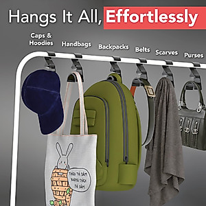 Wiosi Premium Black Purse Hanger Closet Set of 3 - Durable Acrylic Organizers and Storage Bag Hanger for Luxury Closet - Purse Hanger Holder for Handbags, Premium Backpack Purse Hooks