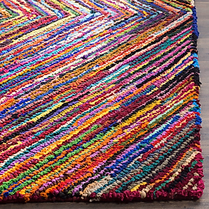 SAFAVIEH Nantucket Collection Runner Rug - 2'3" x 12', Multi, Handmade Boho Abstract Cotton, Ideal for High Traffic Areas in Living Room, Bedroom (NAN513A)