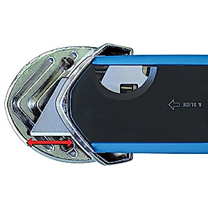 Pacific Handy Cutter S7 Safety Cutter, 3-in-1 Self-Retractable Utility Knife with Fold-Out Film Cutter, Bladeless Tape Splitter, Guard for Safety & Damage Prevention , Blue